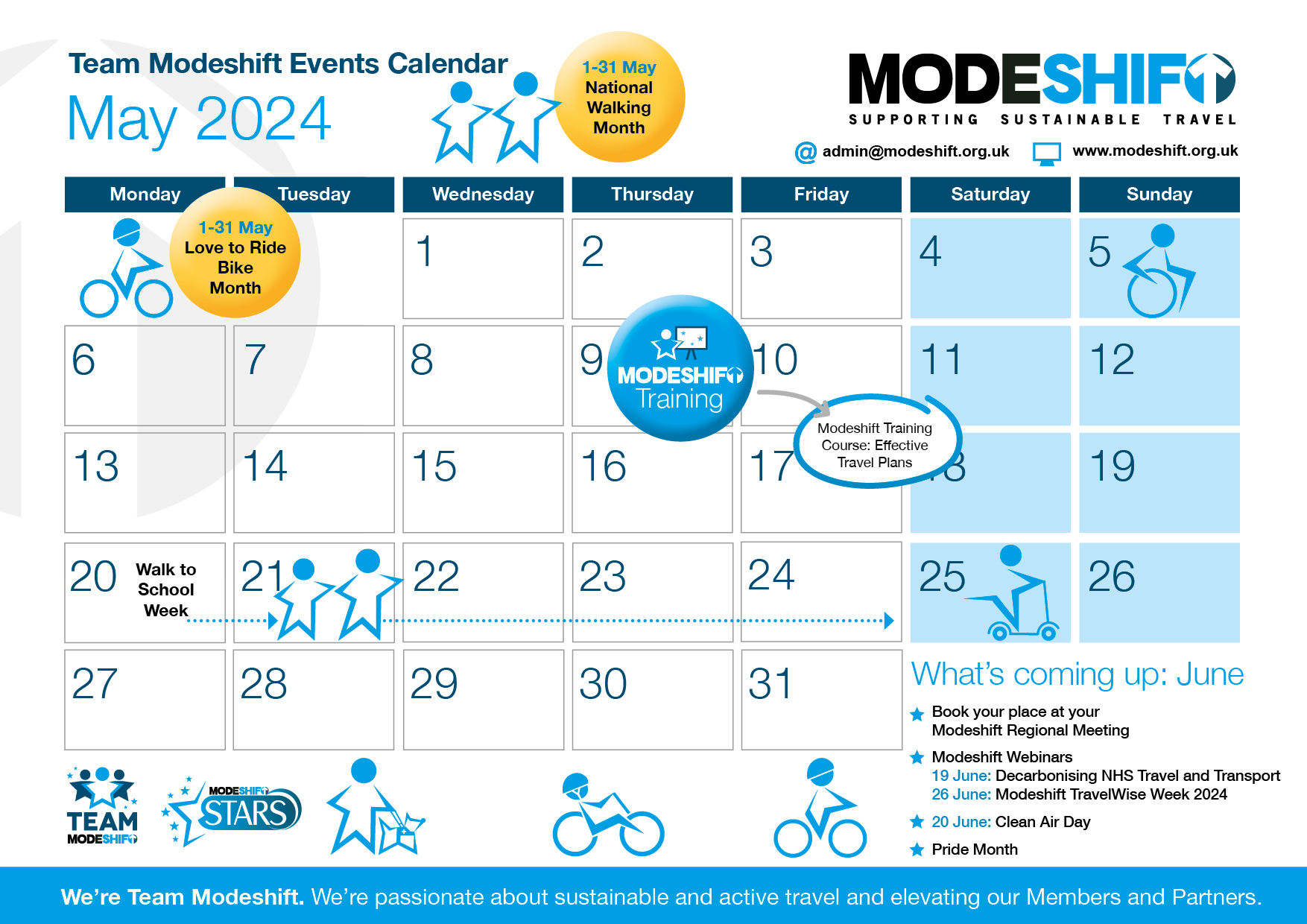 Team Modeshift Events Calendar - May 2024 - Modeshift